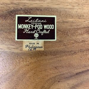 Dining | Vintage Leilani Monkey Pod Wood Leaf Tray Dish 3 | Poshmark